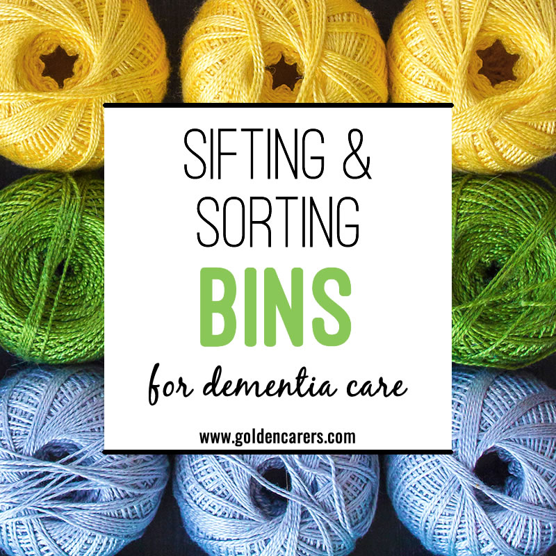 Sifting and Sorting Bins for Dementia Care