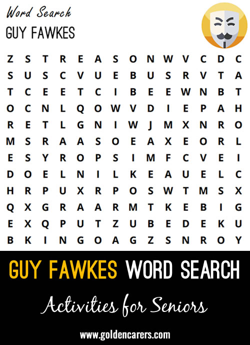 Guy Fawkes Word Search