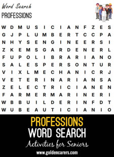 Professions Word Search