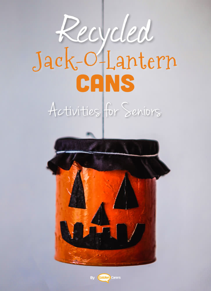Recycled Jack-o-Lantern Cans
