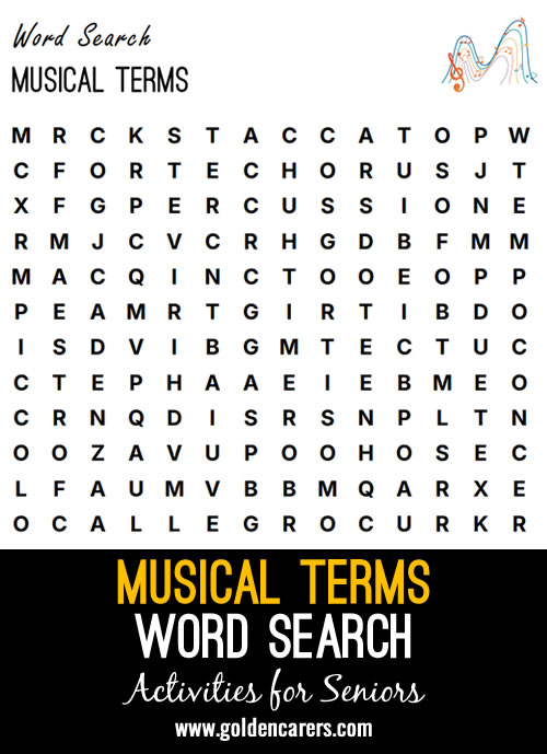 Musical Terms Word Search
