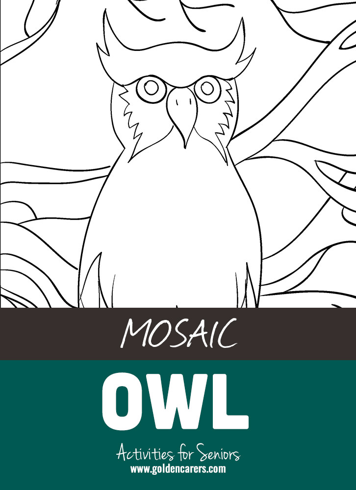 Mosaic coloring activities - Owl