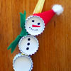 Recycled Beer Cap Christmas Snowmen