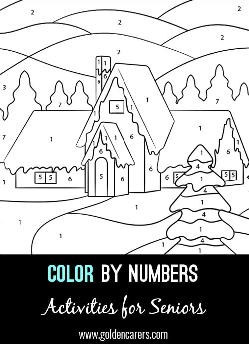 winter house coloring pages