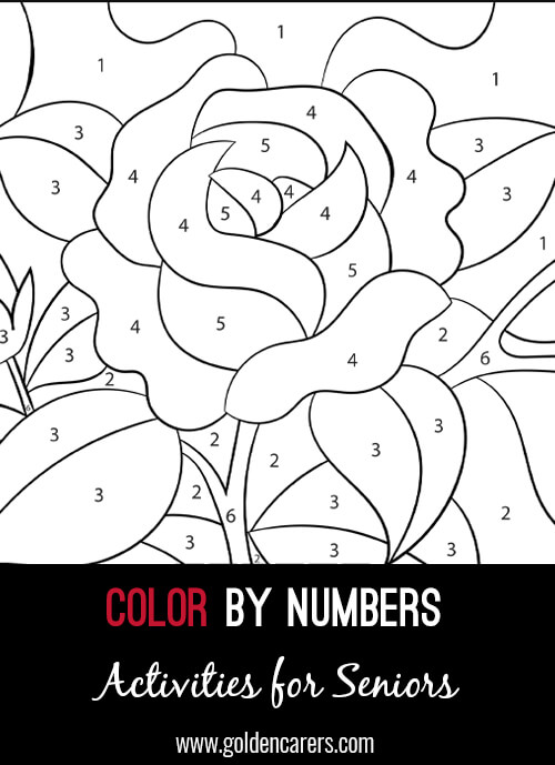 color by number coloring pages flowers
