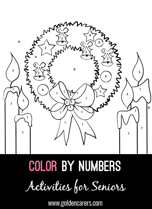 Color By Numbers - Christmas Wreath