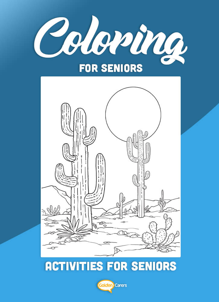 Cactus Sunset Coloring