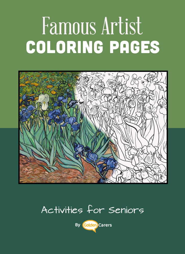 van gogh irises coloring page