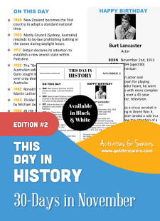 This Day in History for Seniors: November - 2nd Edition