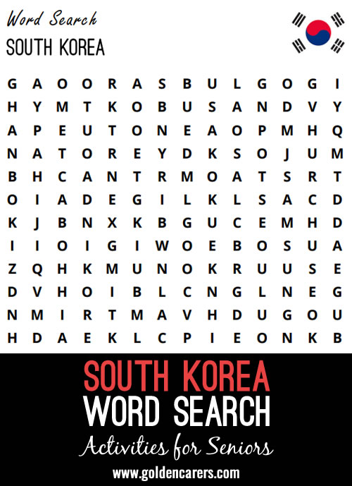 South Korea Word Search