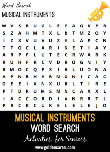 Musical Instruments Word Search