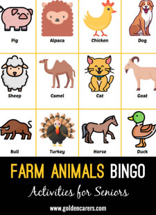 Farm Animals Bingo