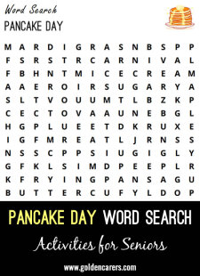 Pancake Day Word Search