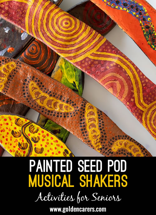 Painted Seed Pod Musical Shakers
