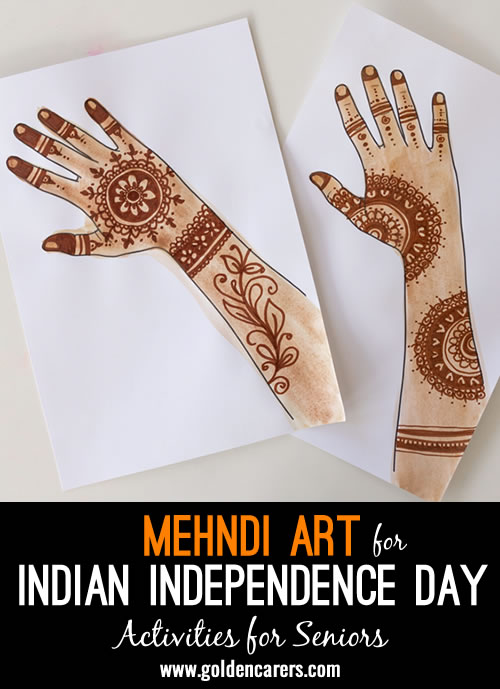 Mehndi Art for Indian Independence Day