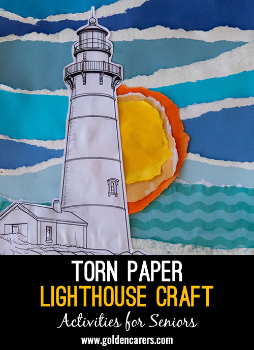 Torn Paper Lighthouse Craft