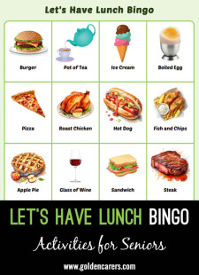 Let's Have Lunch Bingo
