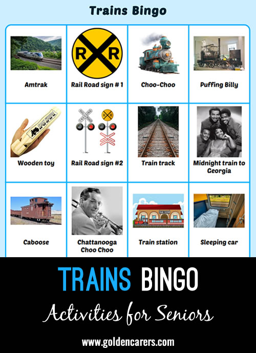 All Aboard The Train Bingo