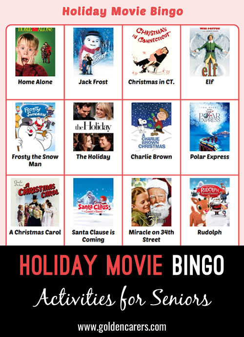 Holiday Movie Bingo