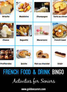 French Food and Drink Bingo