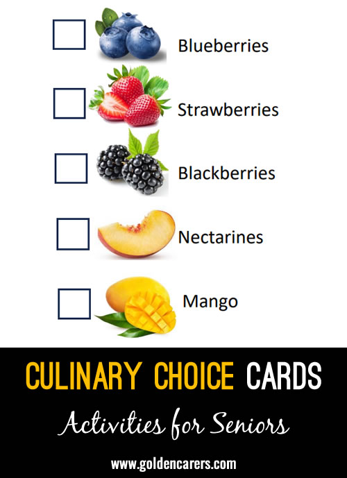 Culinary Choice Cards