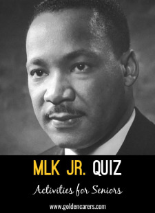 Activities Calendar | Martin Luther King Day 18th of January