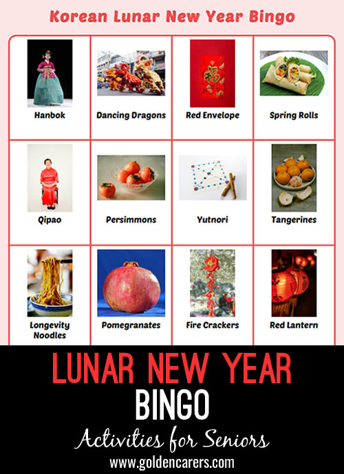 Korean Lunar New Year Bingo