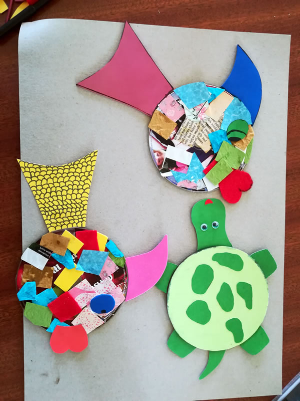 Recycled CD Fish Mobile